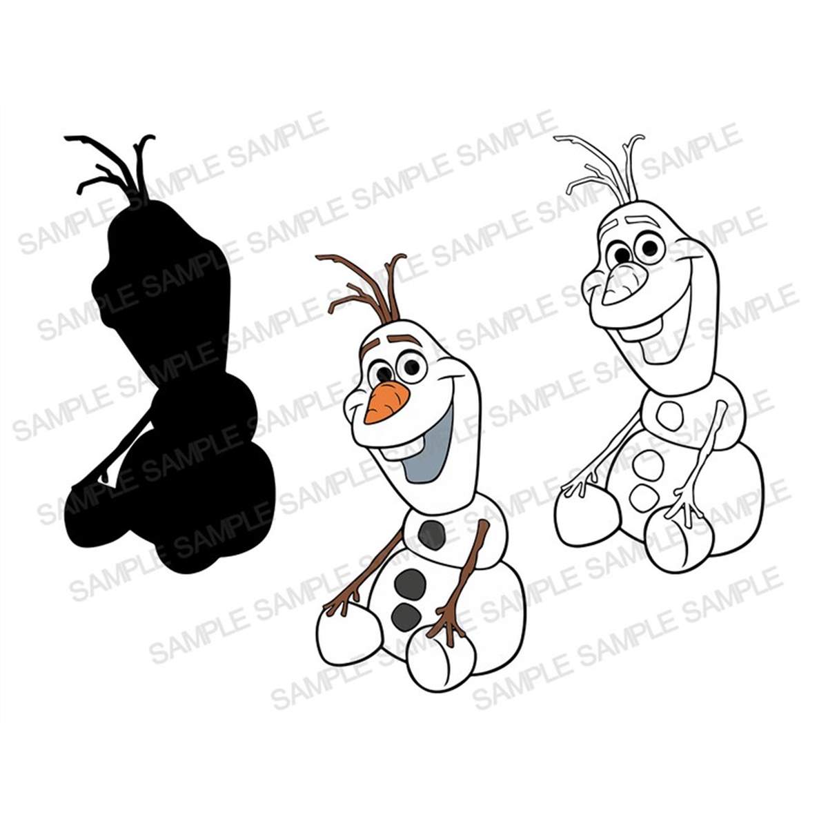 Olaf Clip Art Black And White