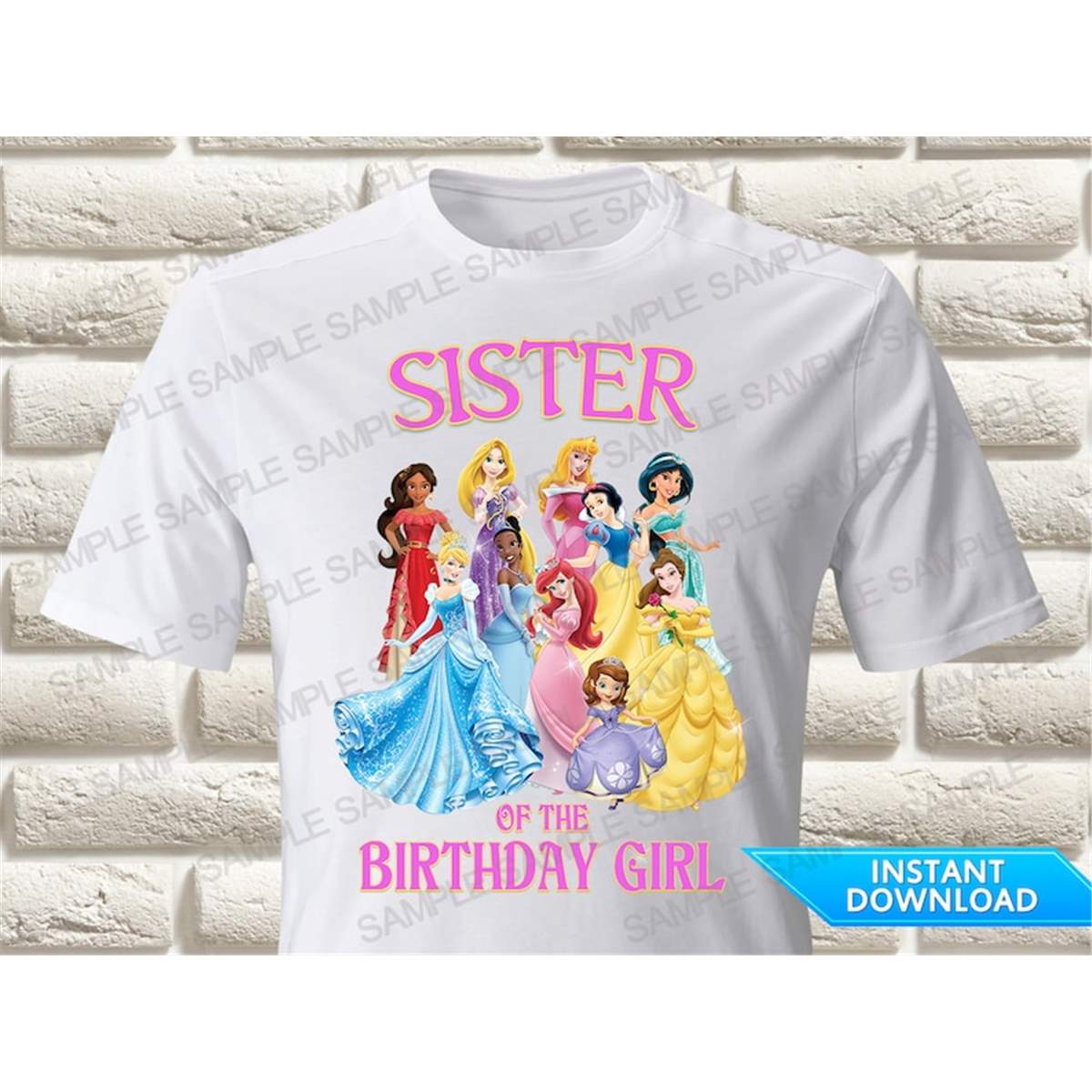 Princess Sister of the Birthday Girl Iron On Transfer, Princ | Inspire Uplift