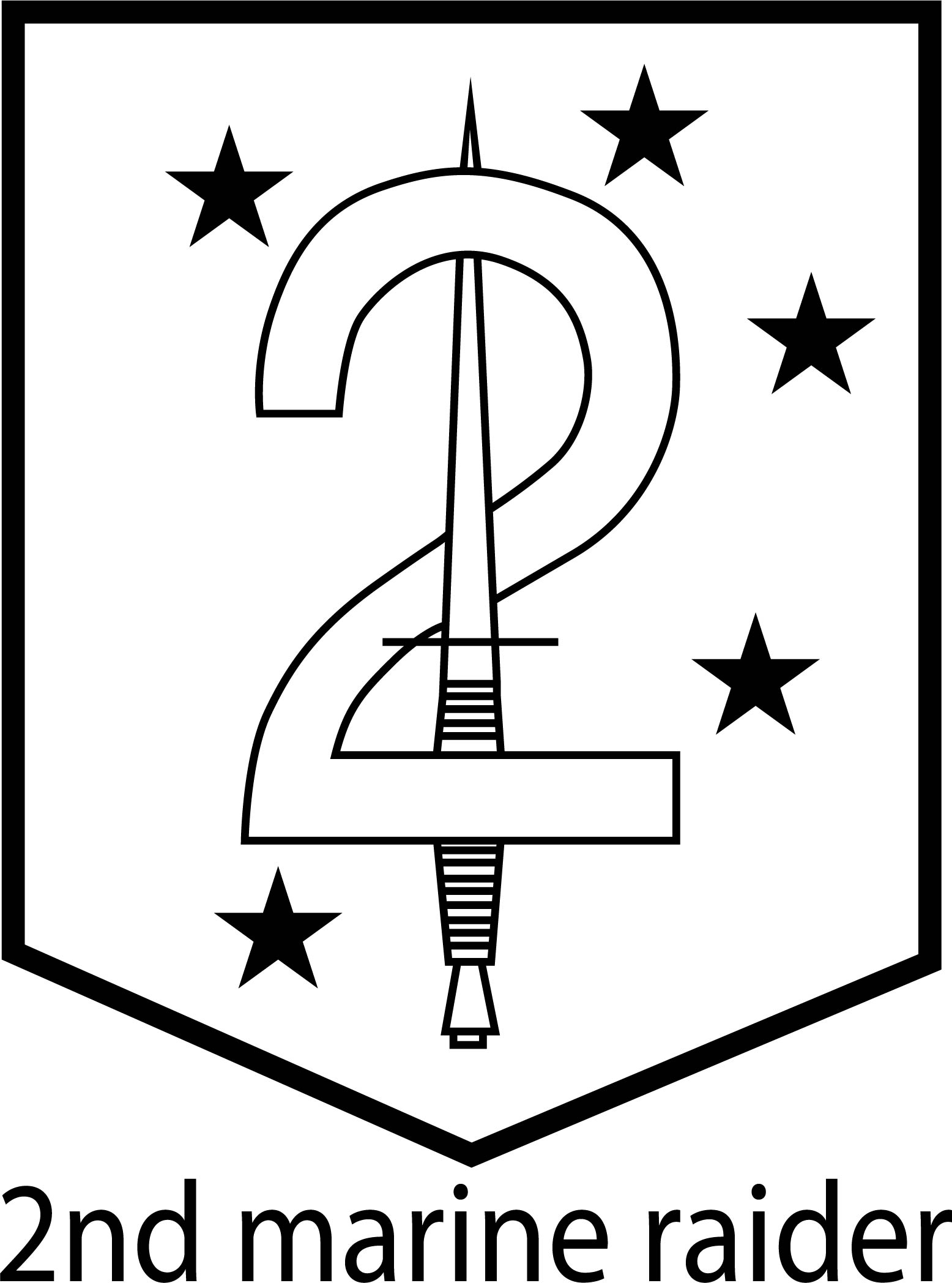 2nd marine raider badge line art vector file Black white vec | Inspire ...