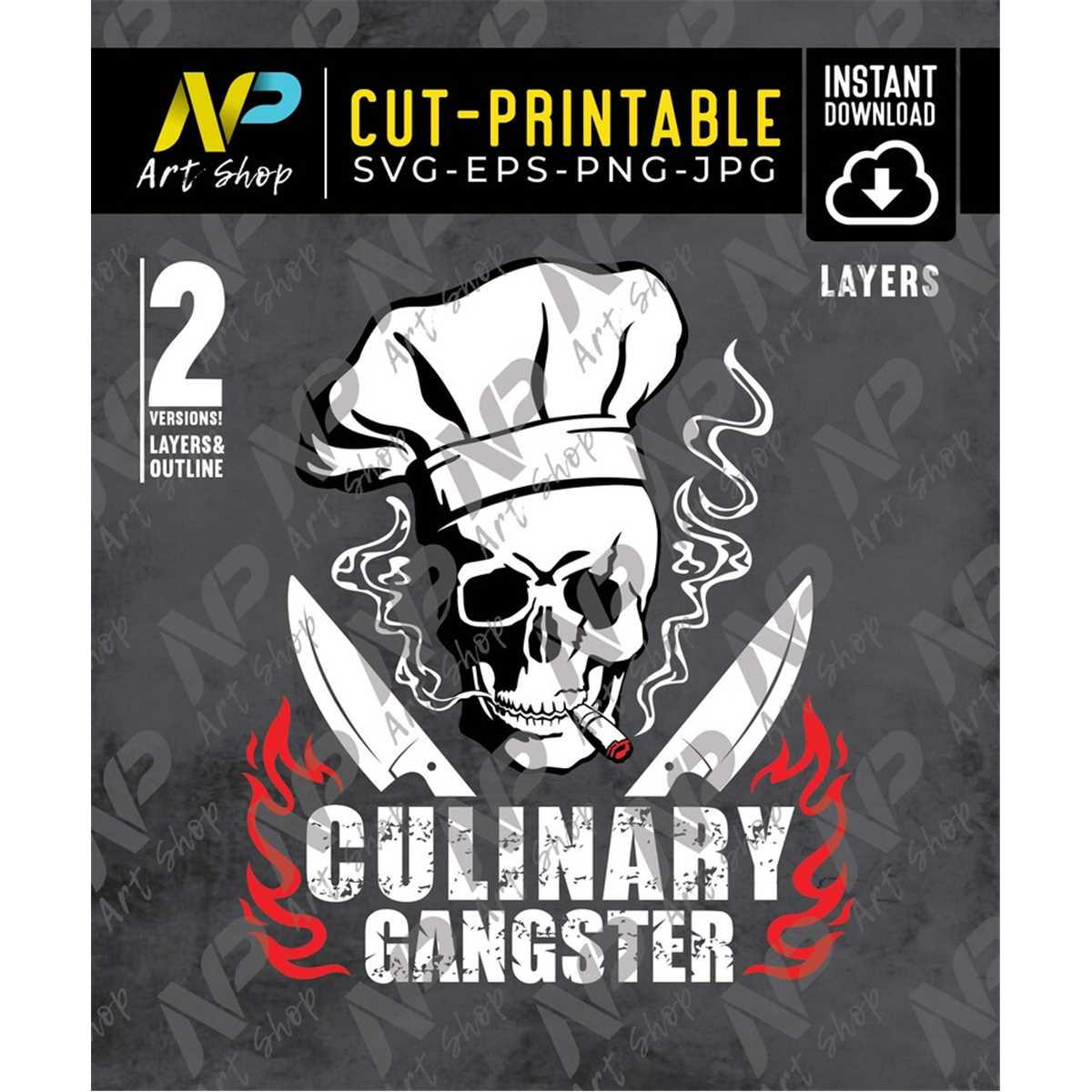 Culinary Gangster SVG, Skull Culinary Gangster SVG, Chef SVG - Inspire ...