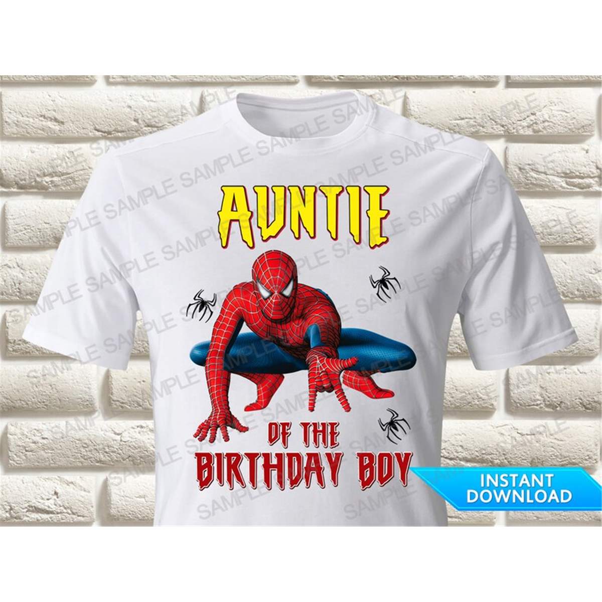 Spider Man Auntie of the Birthday Boy Iron On Transfer Spide | Inspire ...