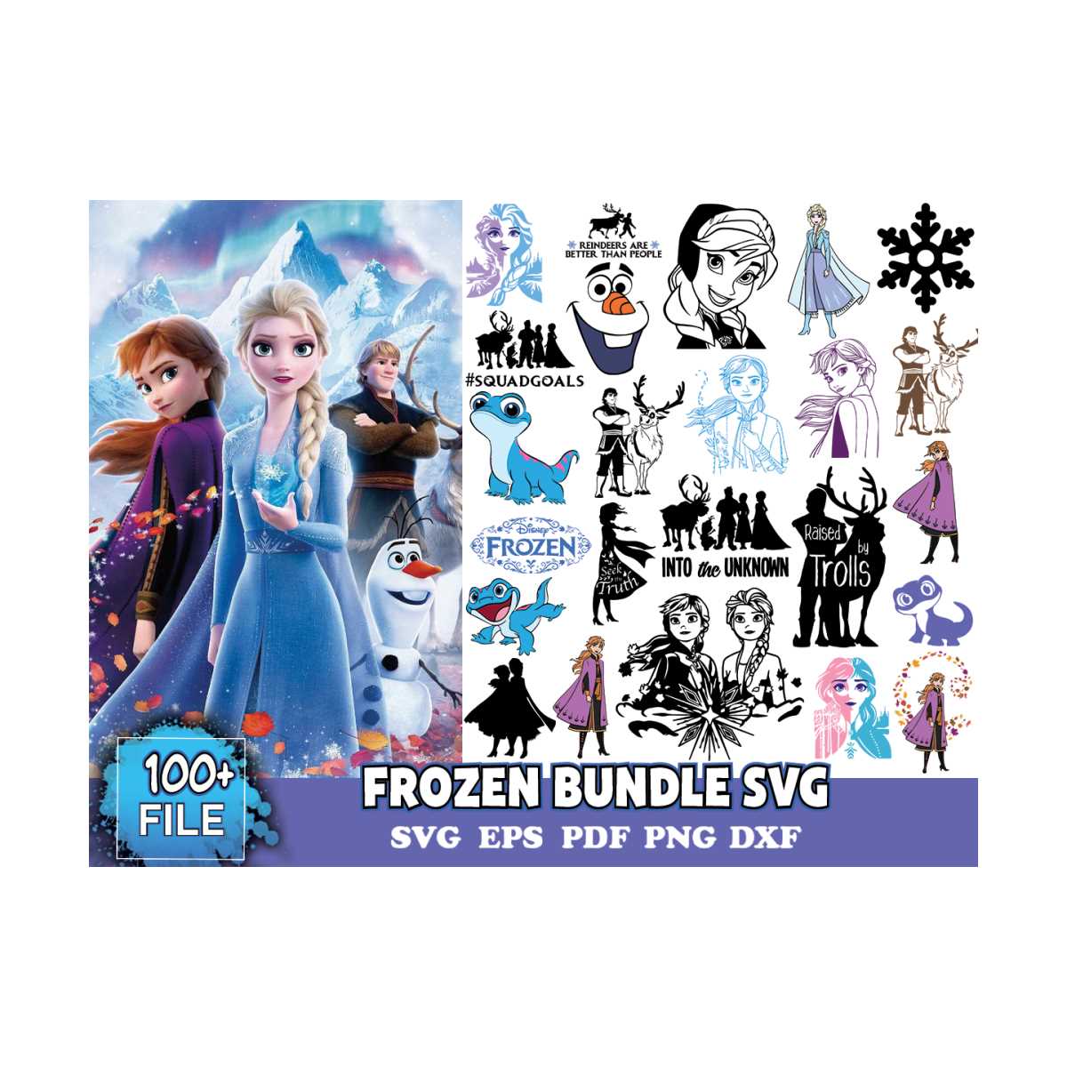 100 Frozen Bundle Svg, Disney Svg, Frozen Svg | Inspire Uplift