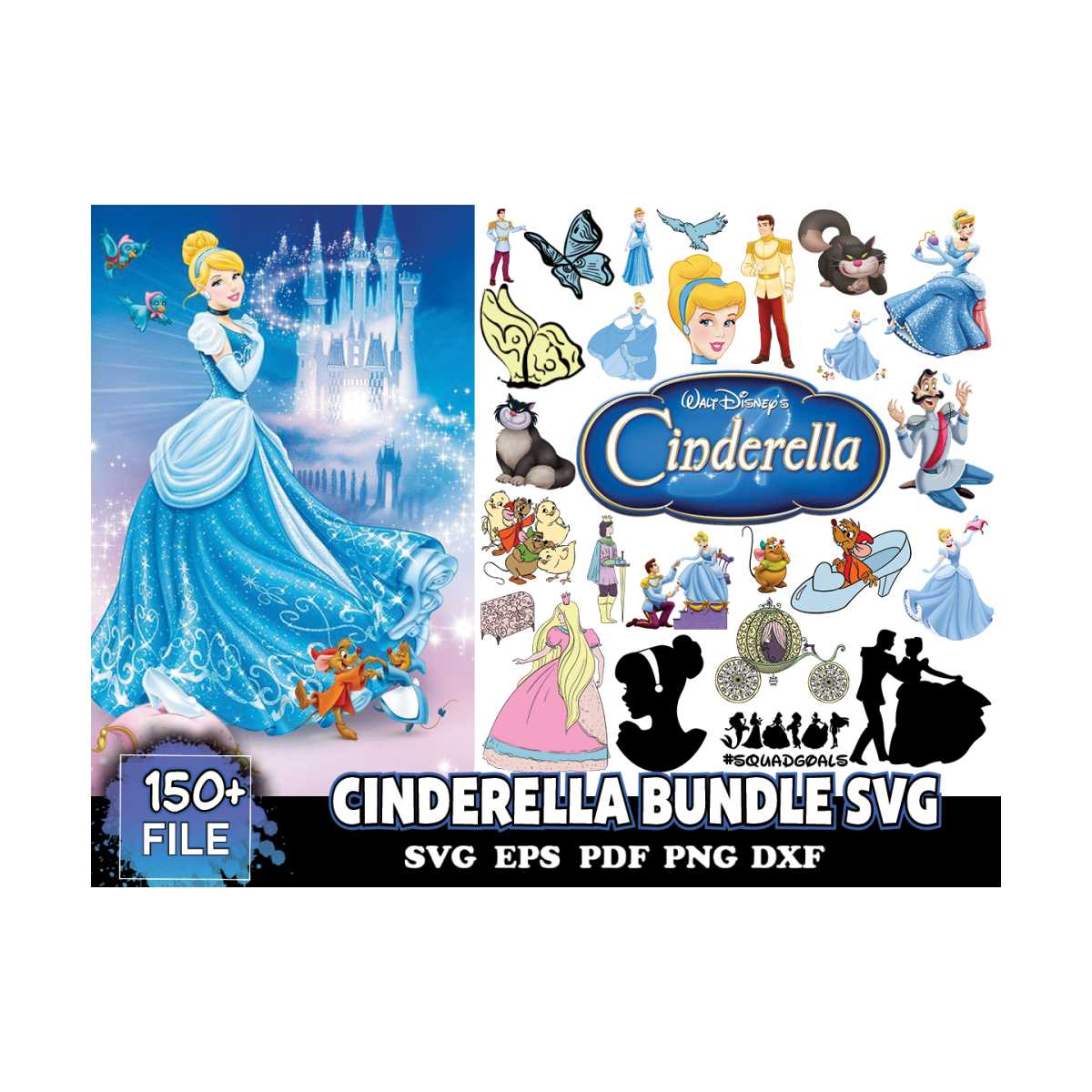 150 Cinderella Bundle Svg, Disney Svg, Cinderella Svg | Inspire Uplift