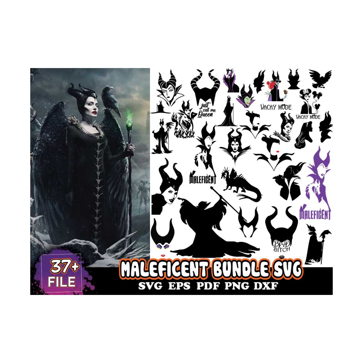 37 Maleficent Bundle Svg, Disney Svg, Maleficent Svg | Inspire Uplift