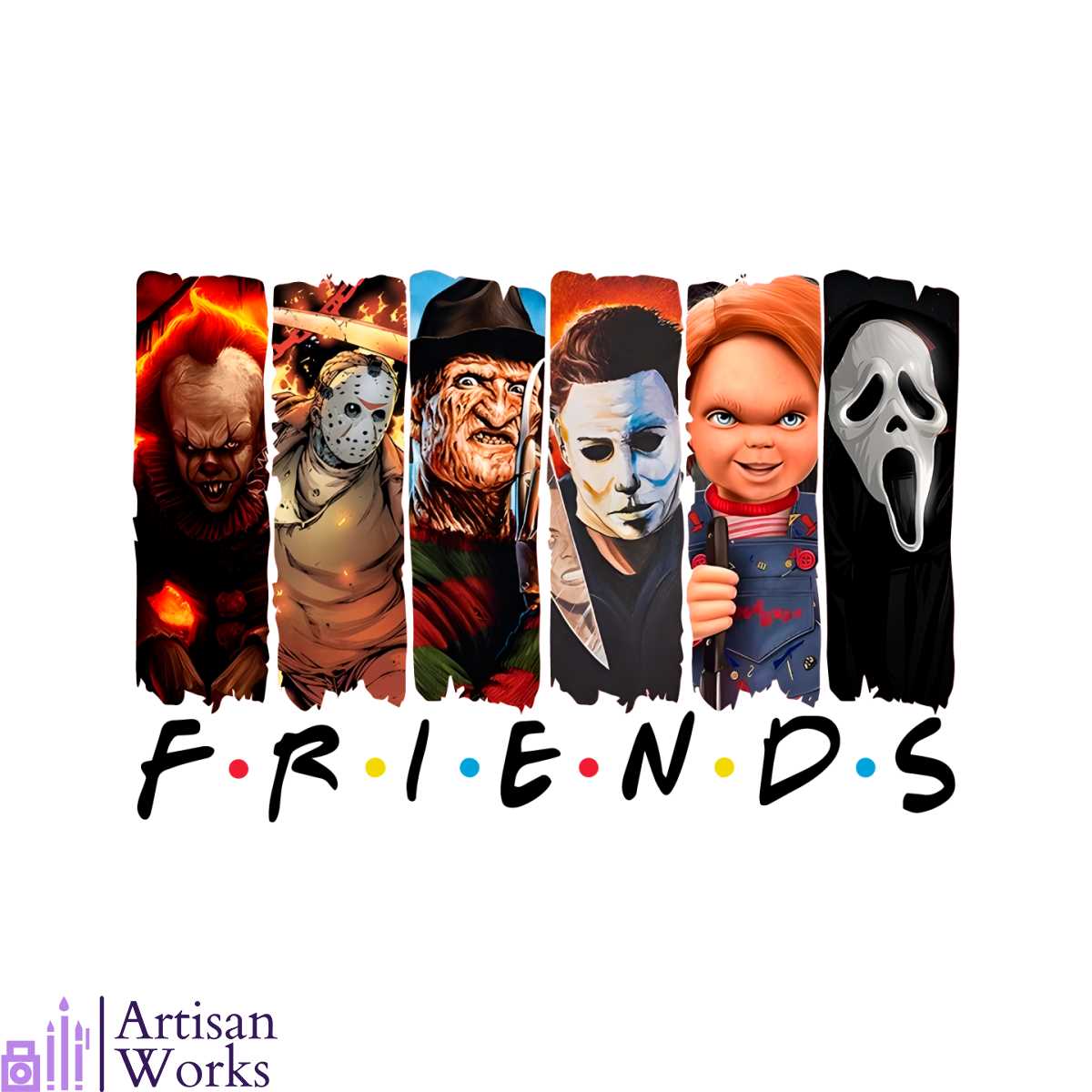 Halloween Friends Horror Characters PNG Silhouette File | Inspire Uplift