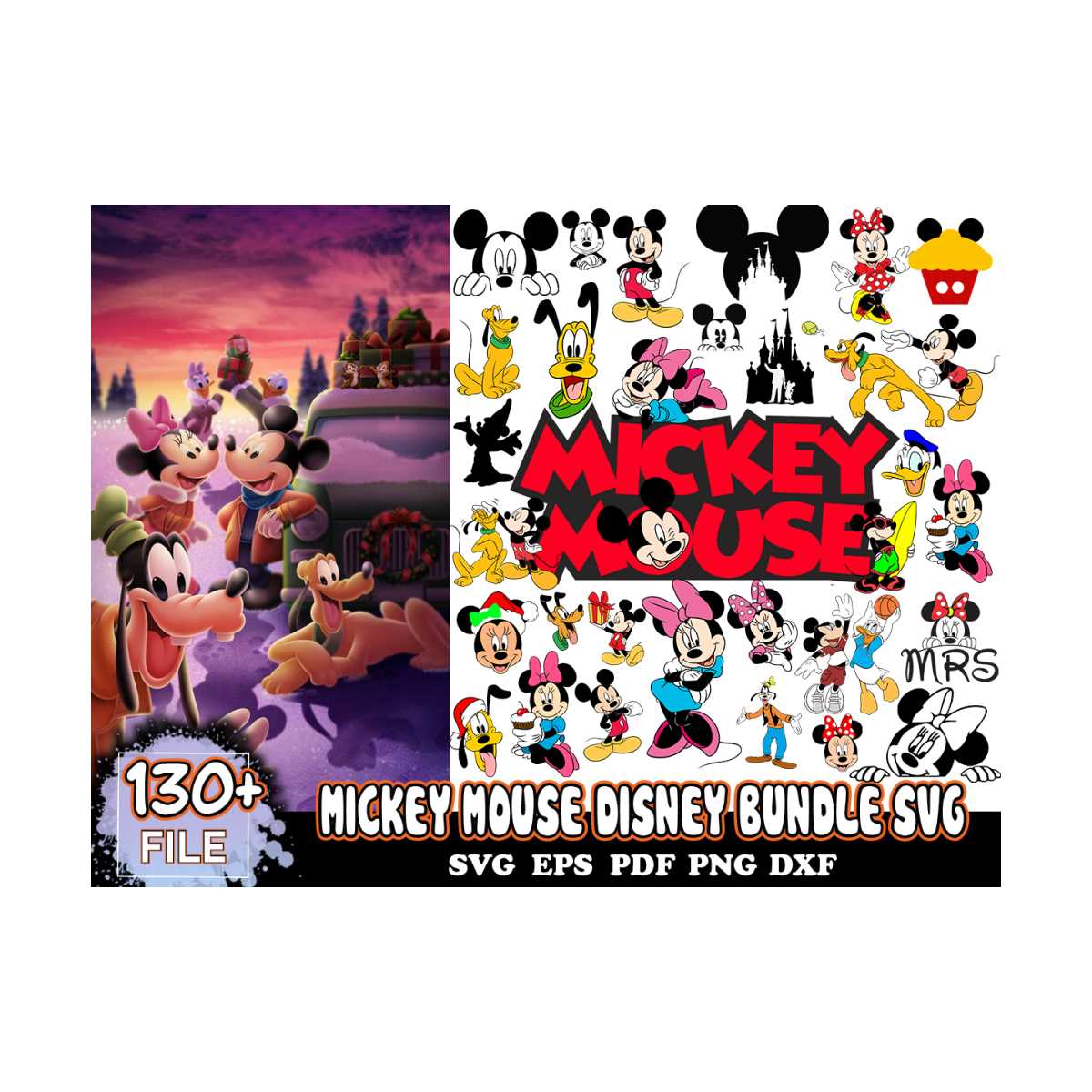 130 Mickey Mouse Bundle Svg, Disney Svg, Mickey Svg - Inspire Uplift
