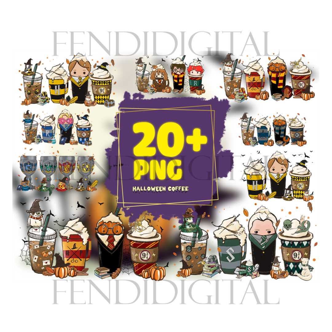20 Bundle Harry Fall Coffee Png, Pumpkin Spice Latte Iced Wa - Inspire ...