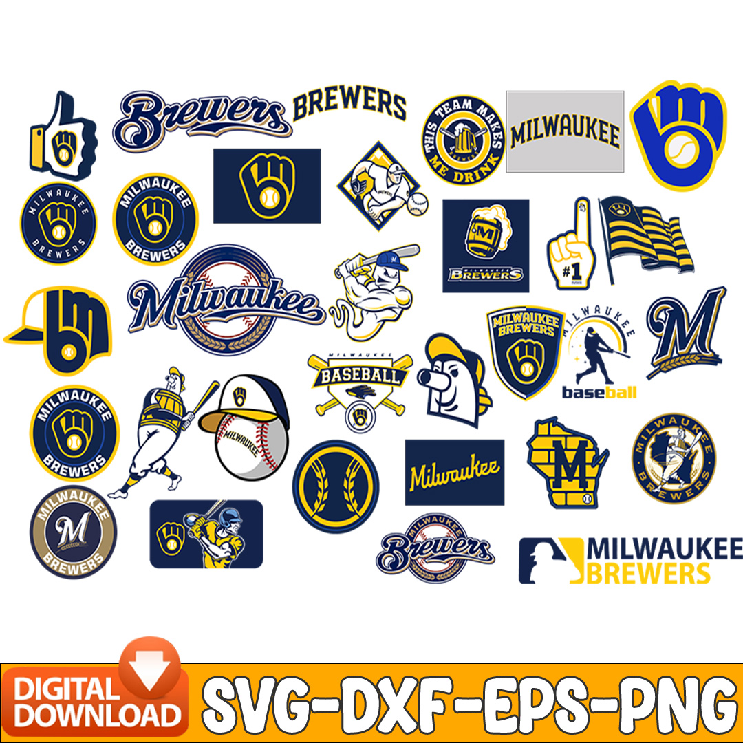 Bundle 32 Files Milwaukee Brewers Baseball Team SVG, Milwauk | Inspire ...