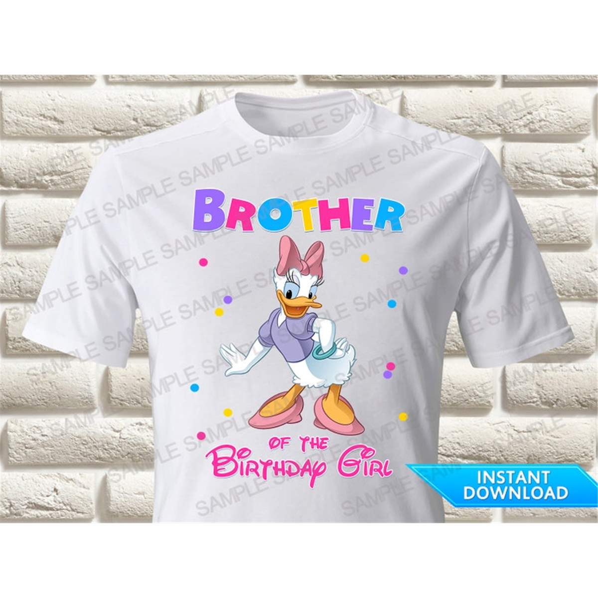 Daisy Duck Brother of the Birthday Girl Iron On Transfer, Da | Inspire ...