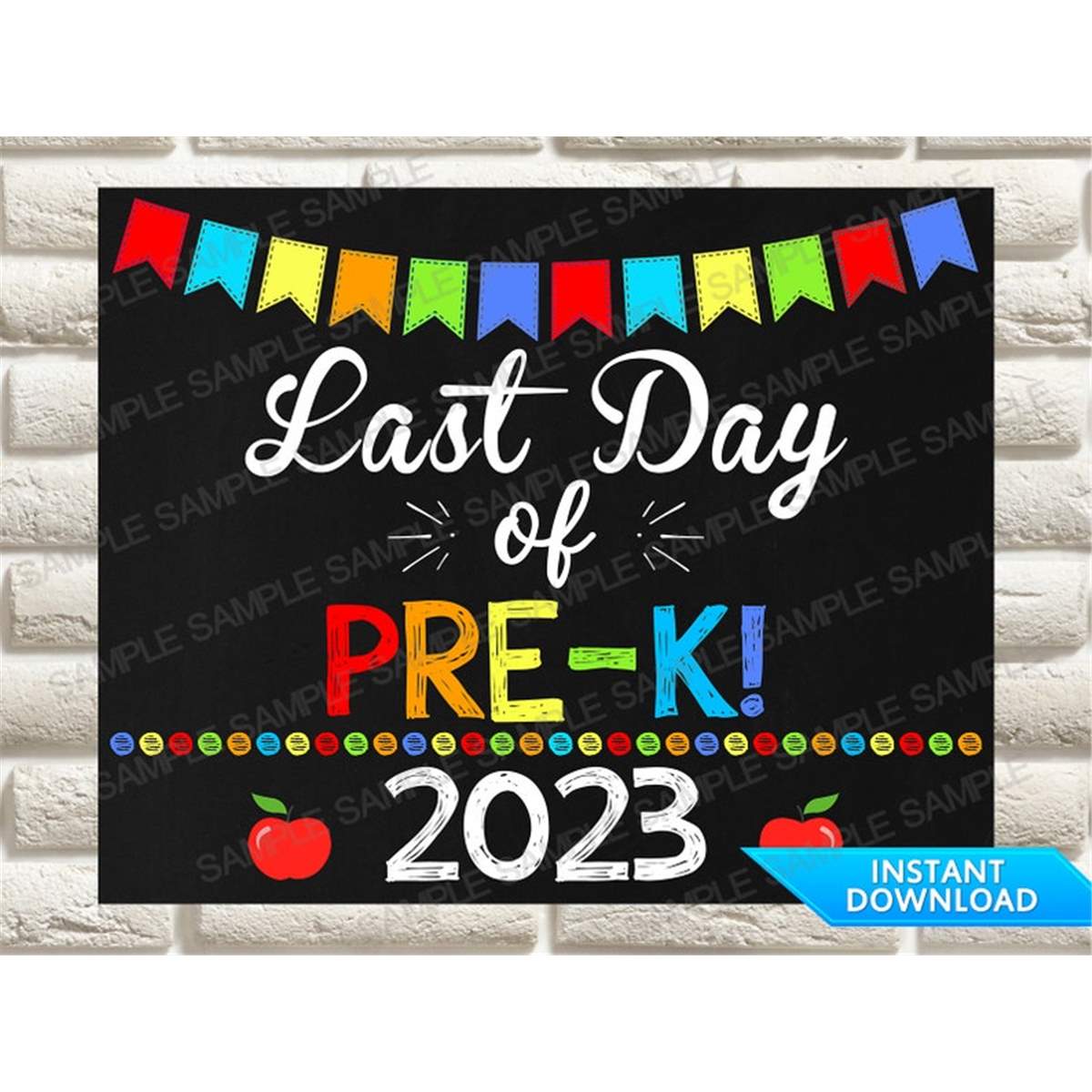 Last Day of Pre-K Sign, Last Day of Pre-K Chalkboard Sign, S | Inspire ...