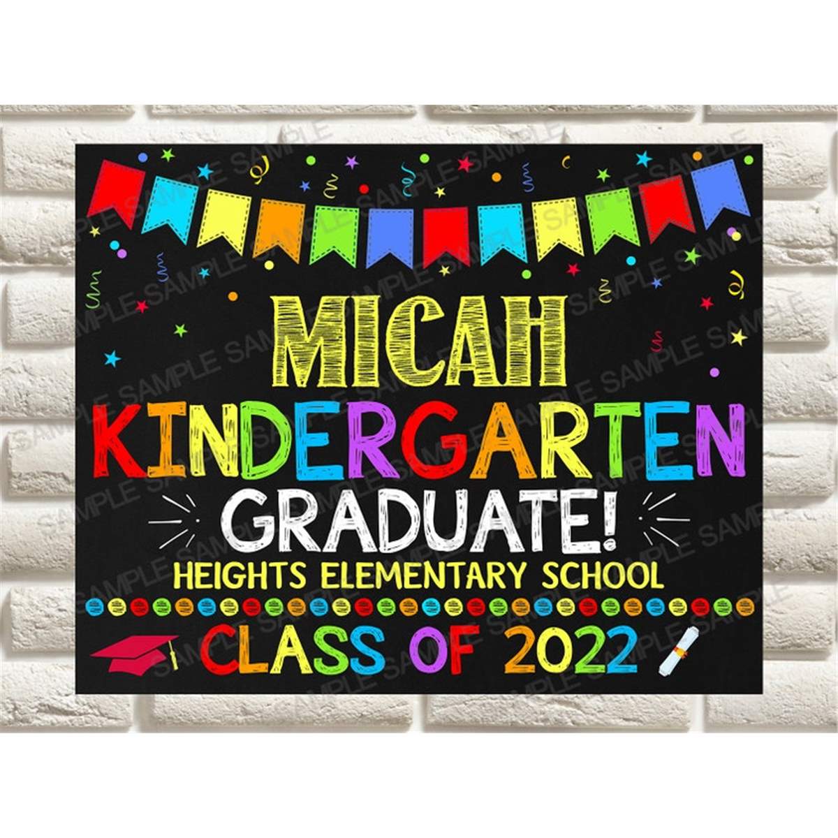 Kindergarten Graduation Sign, Kindergarten Graduate Sign, La - Inspire ...