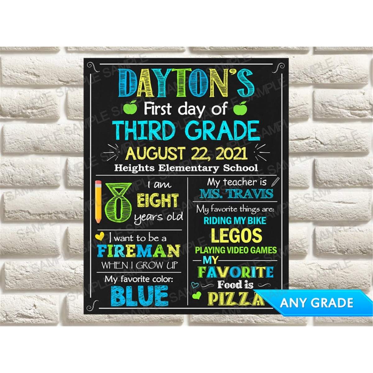 Last Day of Third Grade Sign, First Day of School Sign, Back | Inspire ...