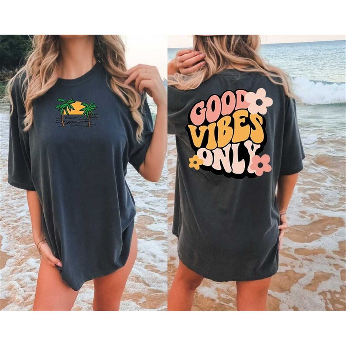 Good Vibes Only Summer SVG, Retro Wavy Text SVG, Happy Face, | Inspire ...