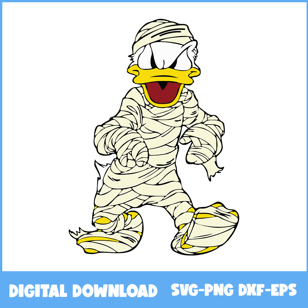 Donald Duck Mummy Disney Halloween Svg, Donald Duck Mummy Sv | Inspire ...