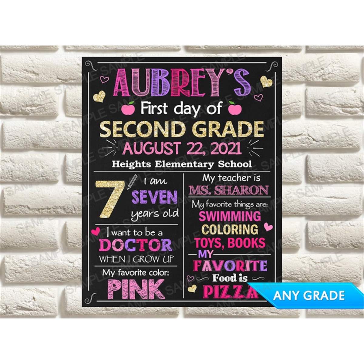 First Day of School Sign, 2nd Day of School Sign, Back to Sc - Inspire ...