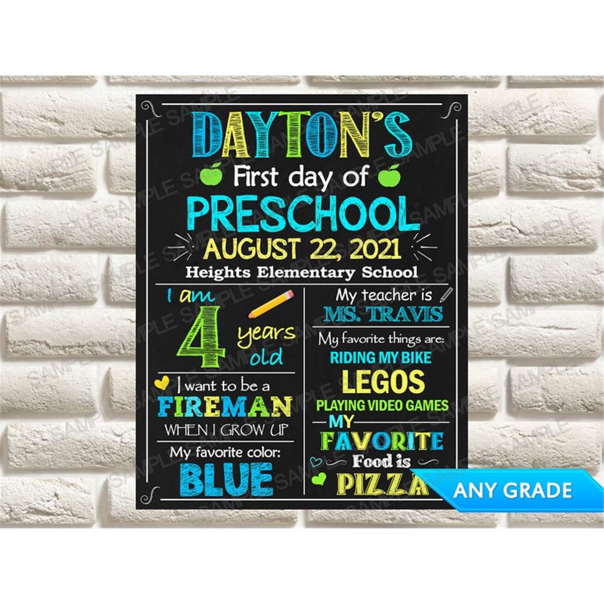 Last Day of Preschool, First day of School sign, Back to Sch | Inspire ...