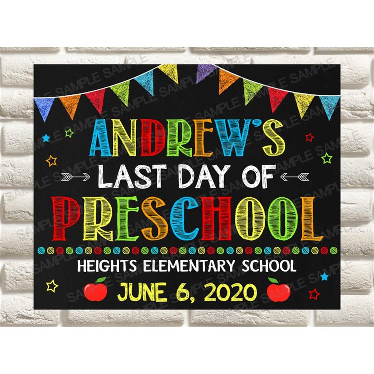 Last Day of Preschool Chalkboard Sign, Last Day of School Si | Inspire ...