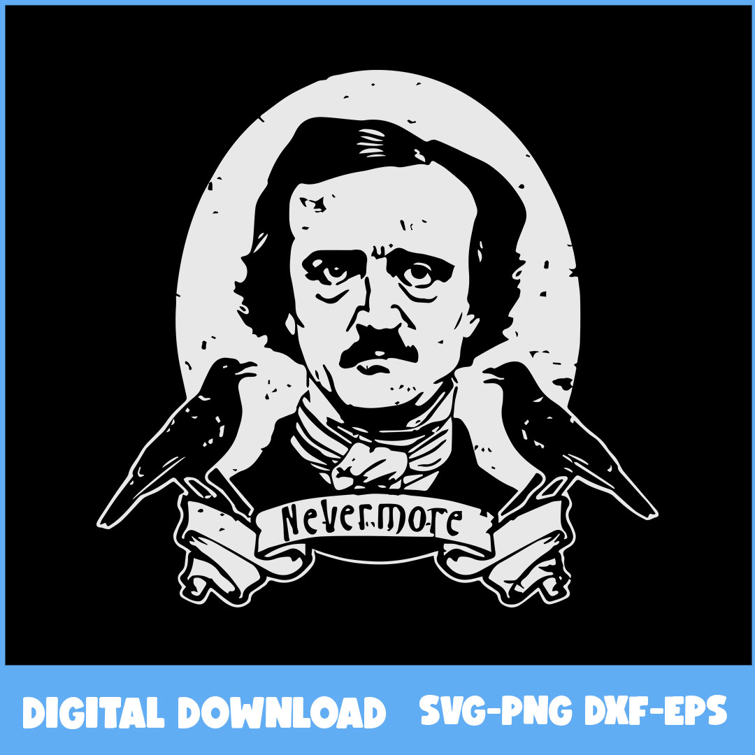 Edgar Allan Poe Svg, Vintage Horror Movie Literature Svg, Vi | Inspire ...