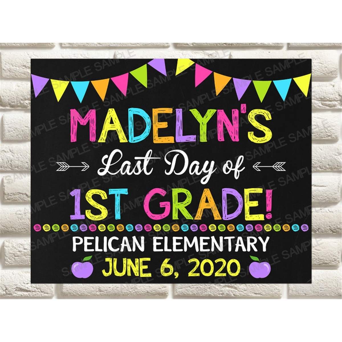 Last Day of 1st Grade Sign, Last Day of Preschool Sign, Last | Inspire ...