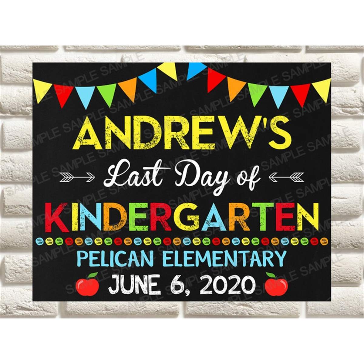 Last Day of Kindergarten Sign, Last Day of Preschool Sign, L | Inspire ...