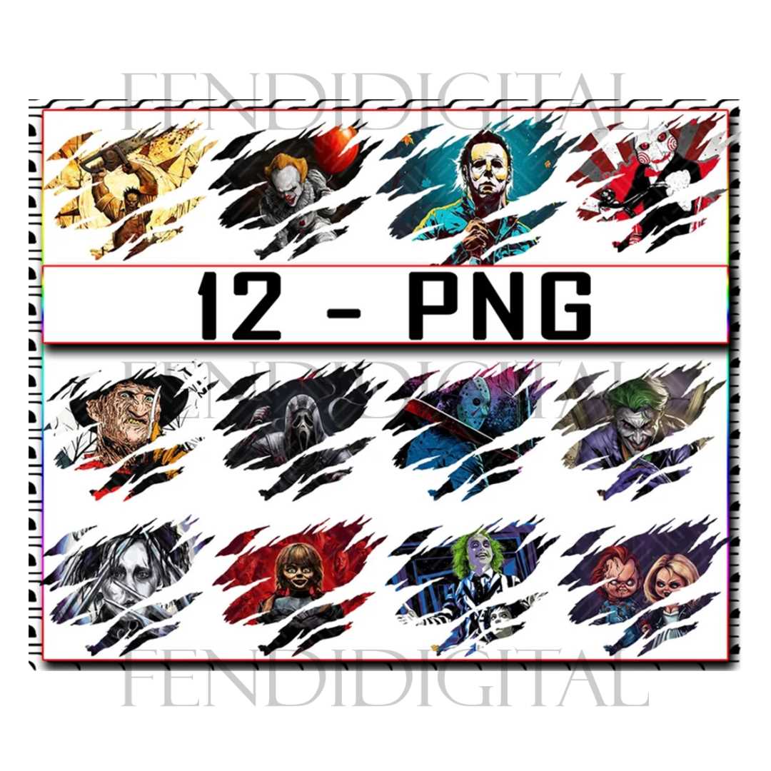 12 Files Horror Movie Png Bundle, Halloween Png, Horror Subl - Inspire ...