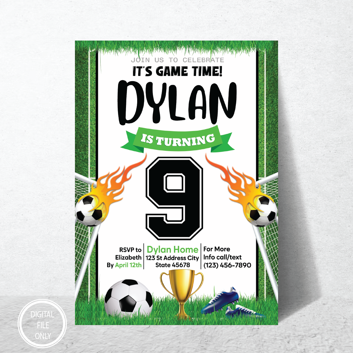 Personalized File Soccer Birthday Invitation, Soccer Party I | Inspire ...
