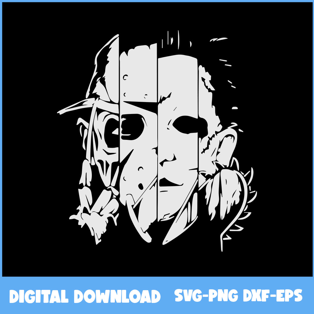 Freddy Jason Michael Myers and Leather Face Svg, Michael Mye | Inspire ...