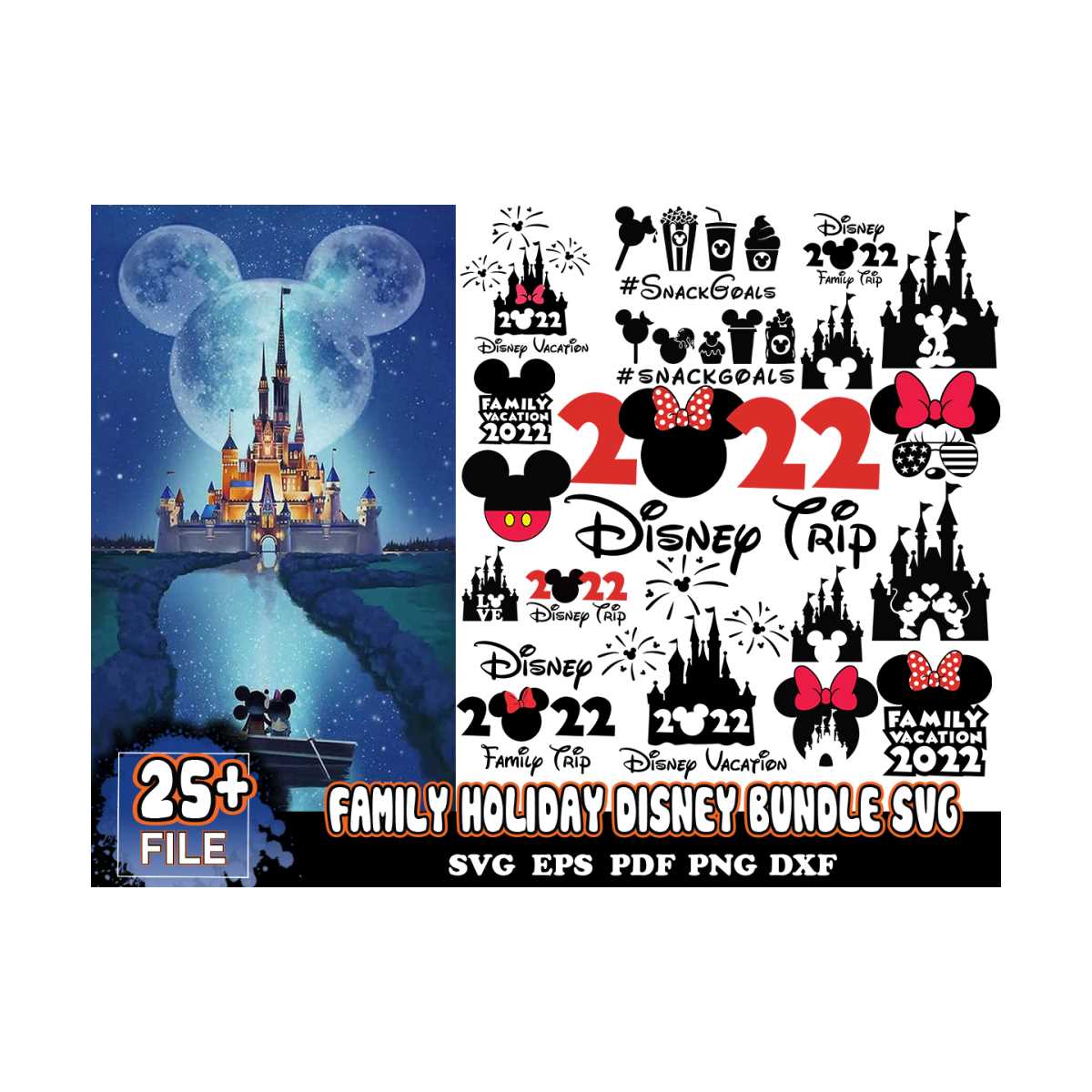 25 File Family Holiday Bundle Svg, Disney Svg, Mouse Svg, Fa | Inspire ...