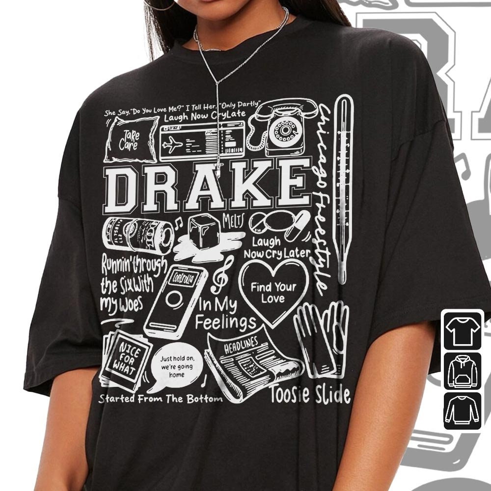 Drake Doodle Art Shirt, Vintage Merch Drake Album Lyrics Son | Inspire ...