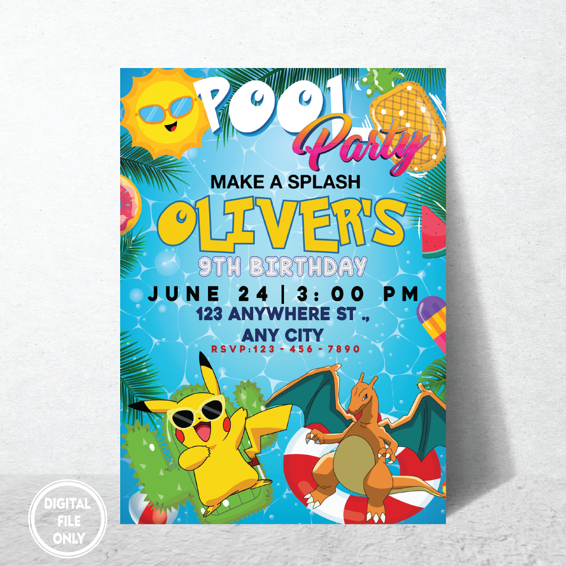 Personalized File Pokemone Birthday Invitation Digital, Pika | Inspire ...