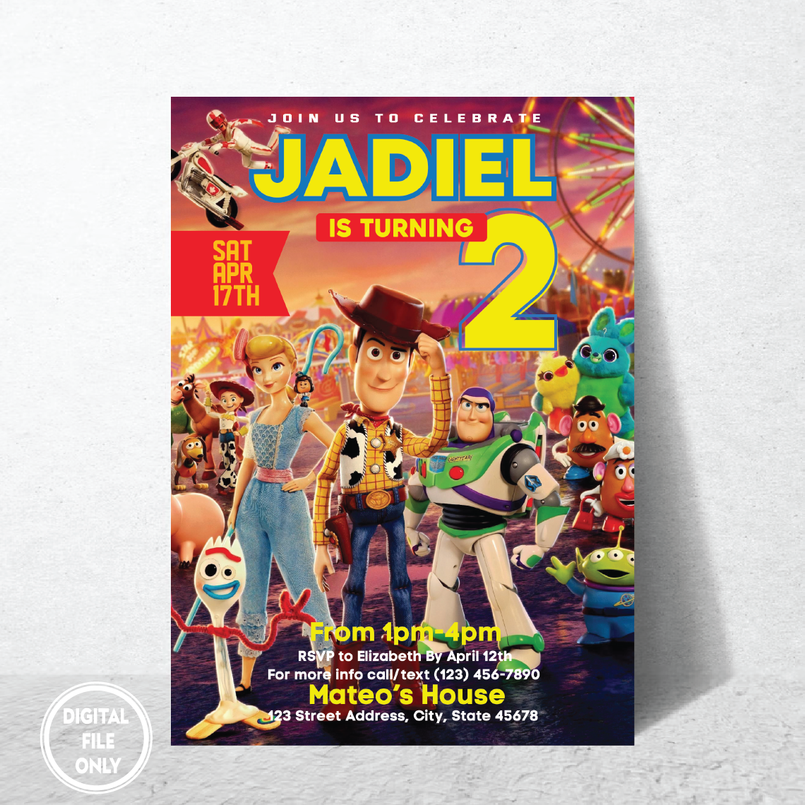 Personalized File Toy Story Birthday Invitation | Two Infini - Inspire ...