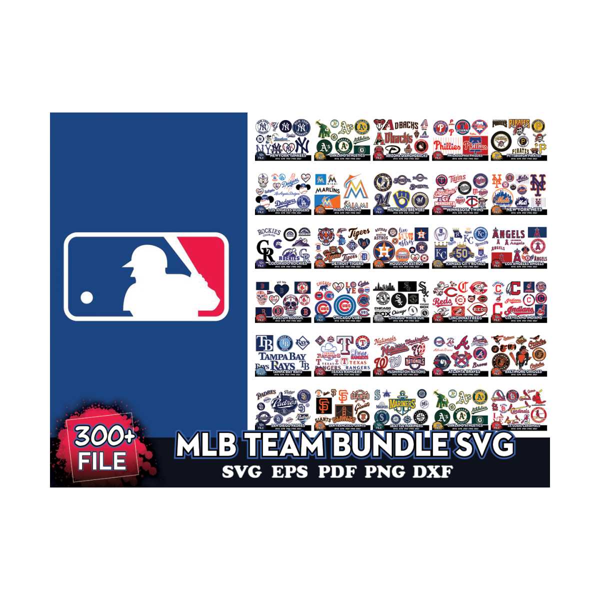 300 Files MLB Team Bundle Svg, Sport Svg, MLB Team svg, MLB | Inspire ...