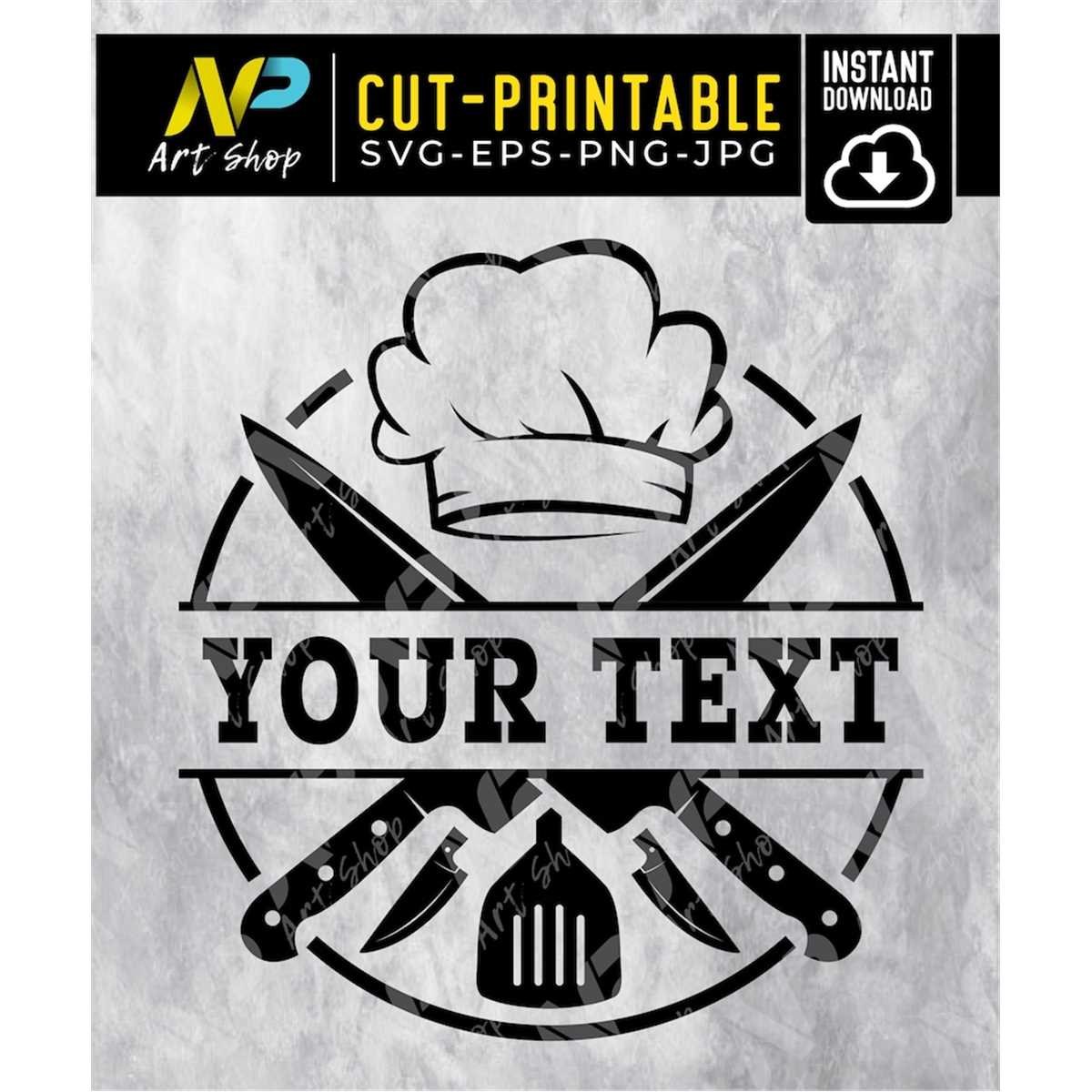 Chef Logo SVG, Chef Svg, Cooking svg, Chef hat, Custom text - Inspire ...