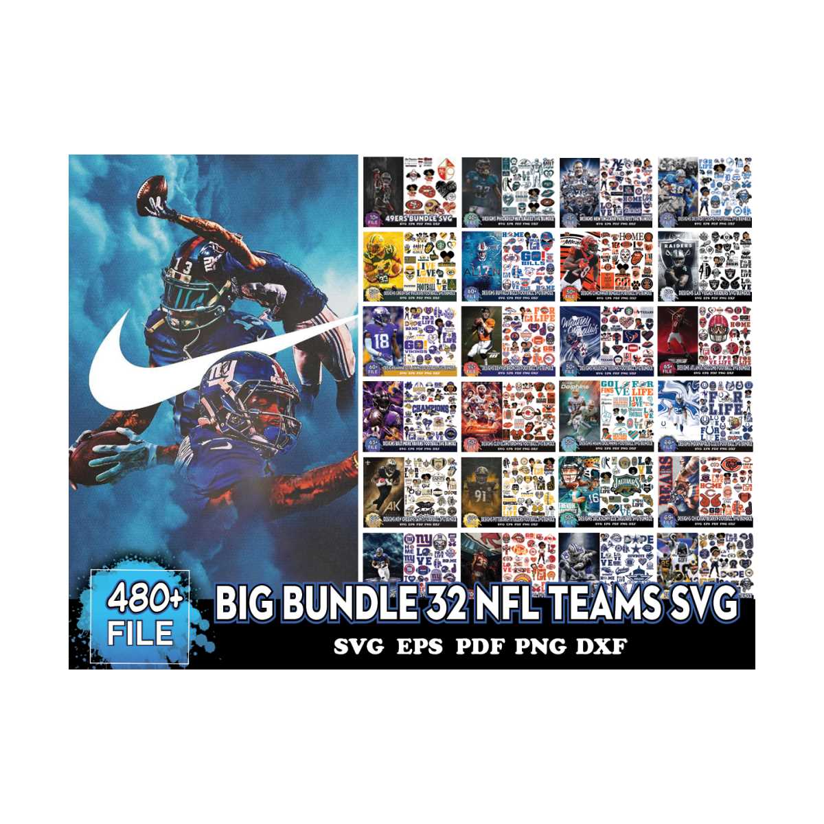 Big Bundle 32 NFL Teams Svg, NFL Svg, NFL Logo Svg, Football | Inspire ...