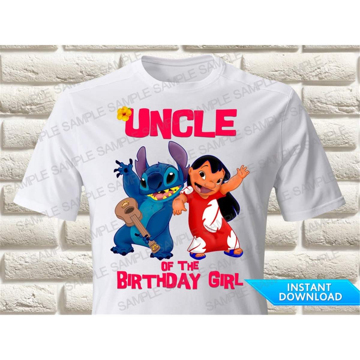 Lilo and Stitch Uncle of the Birthday Girl Iron On Transfer, - Inspire ...