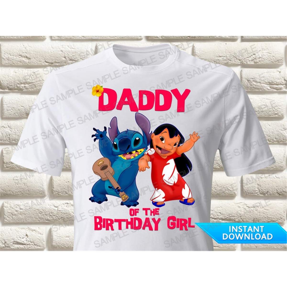 Lilo and Stitch Daddy of the Birthday Girl Iron On Transfer, | Inspire ...