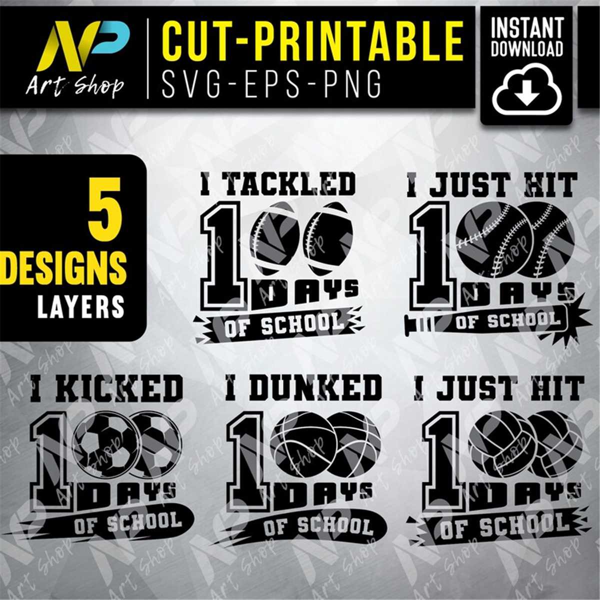 Days of School svg, Football svg, baseball, basketball, socc - Inspire ...