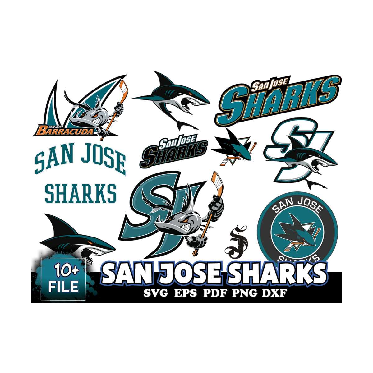 10 FILE San Jose Sharks Svg Bundle | Inspire Uplift