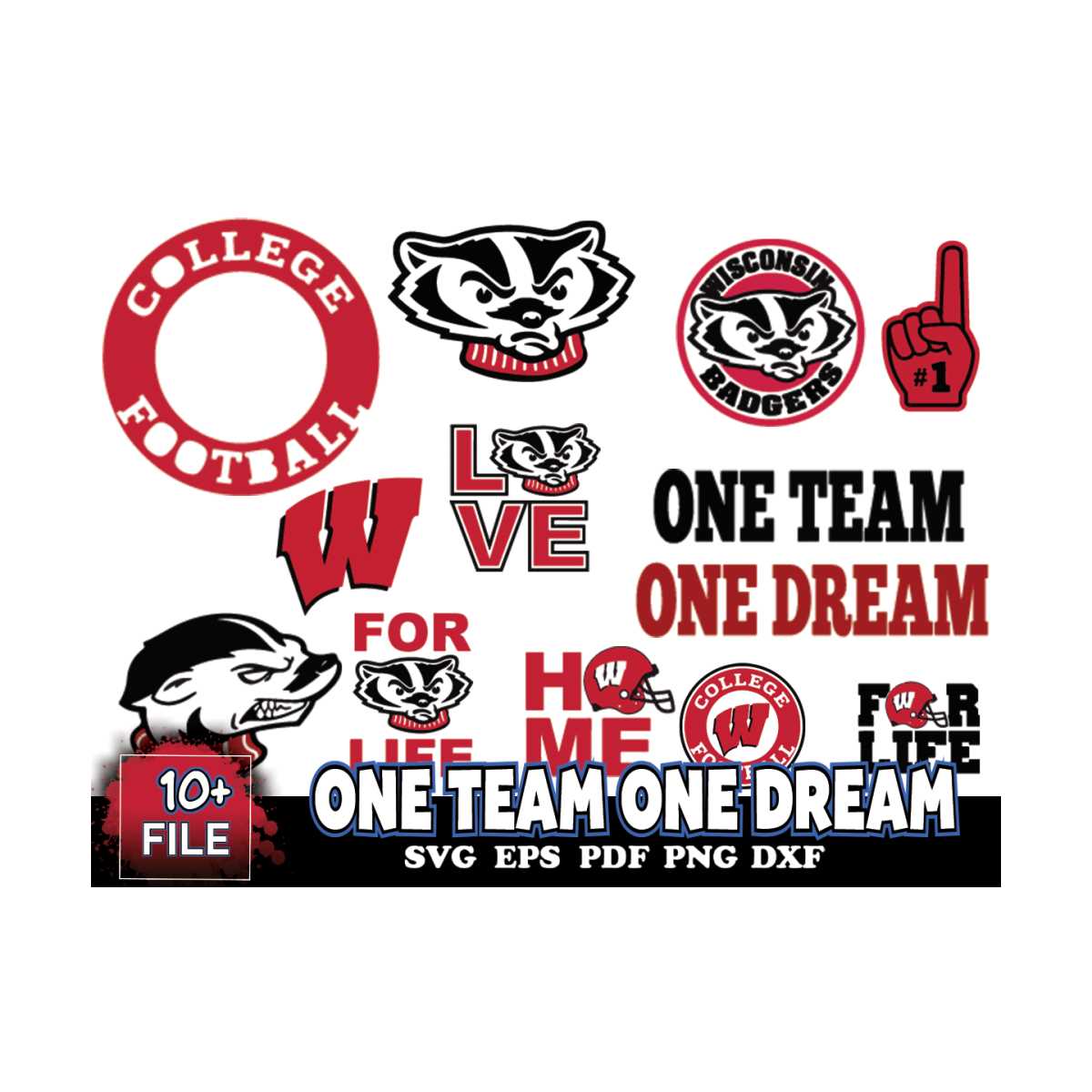 10 FILE ONE TEAM ONE DREAM Svg Bundle | Inspire Uplift