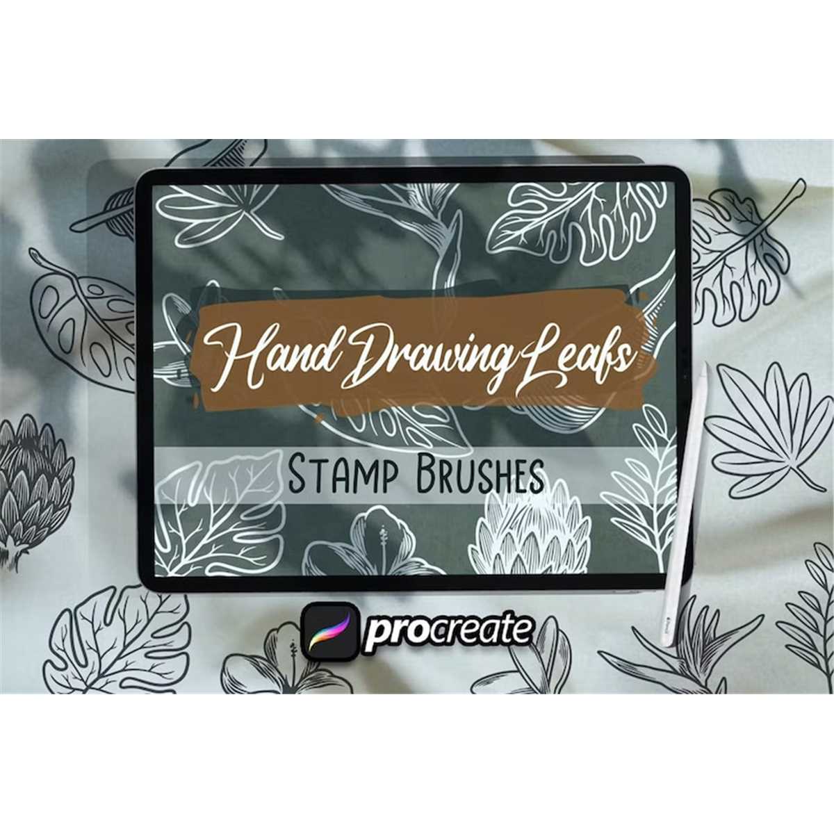 Hand Drawing Leafs Brush Stamp Procreate, procreate leaf bru - Inspire ...