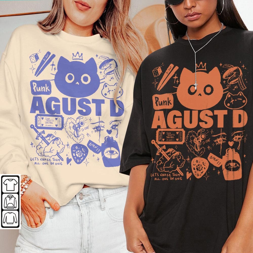 Agust D Kpop Doodle Art Shirt, Vintage Agust D Merch Tee D D - Inspire ...