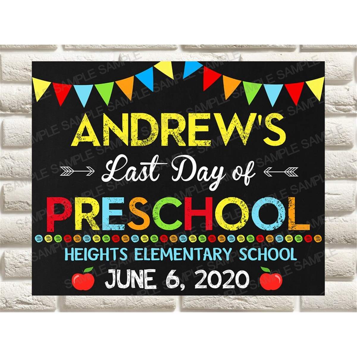 Last Day of Preschool Sign, Last Day of School Sign, Last Da | Inspire ...