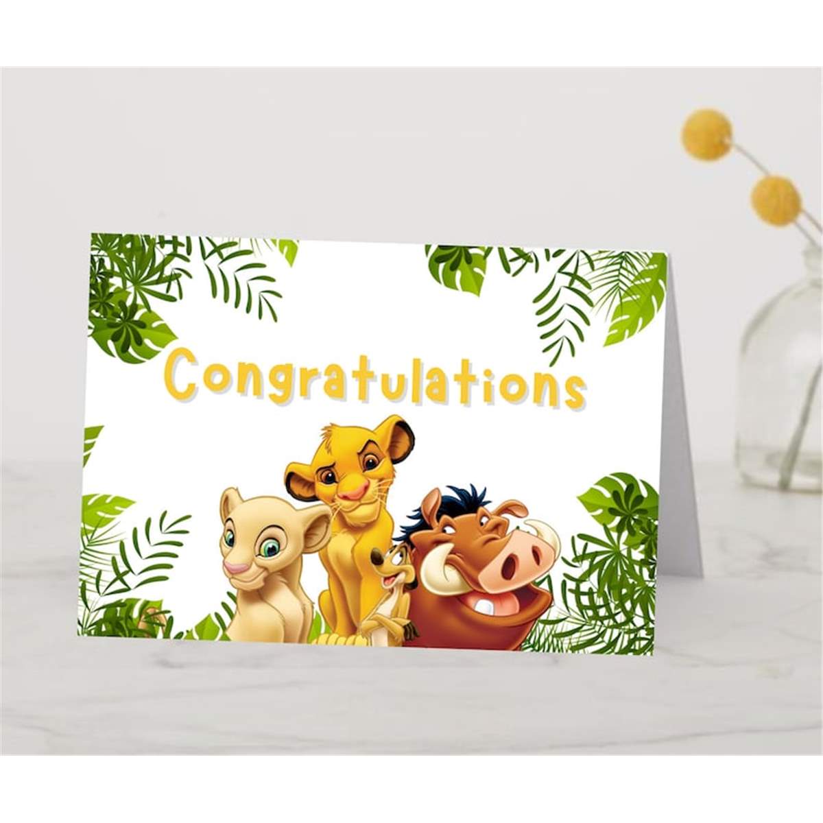 Lion King Baby Shower Card, Simba Folded Card, Congratulatio - Inspire ...
