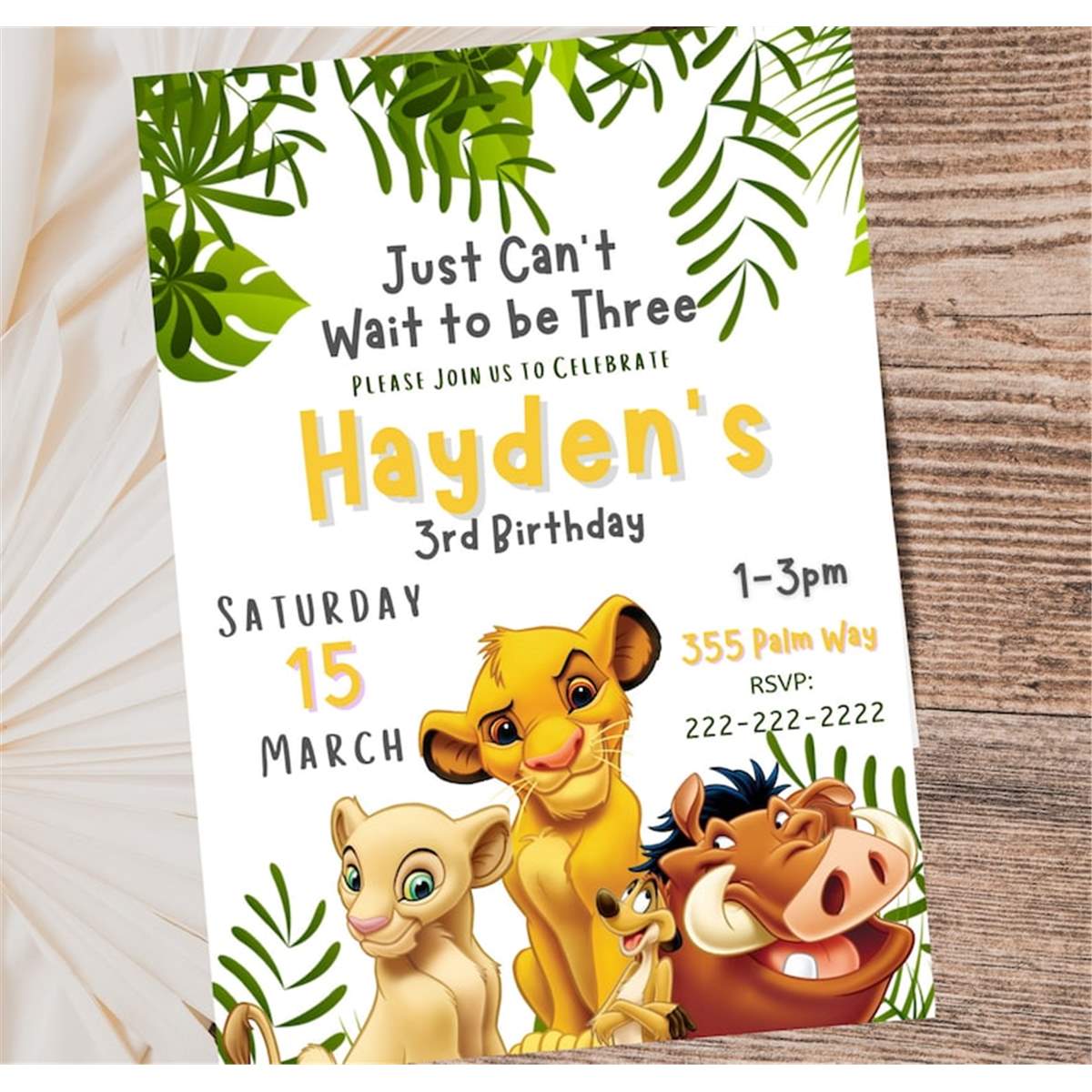 Editable Lion King Birthday Invitation, Simba Birthday Invit - Inspire ...