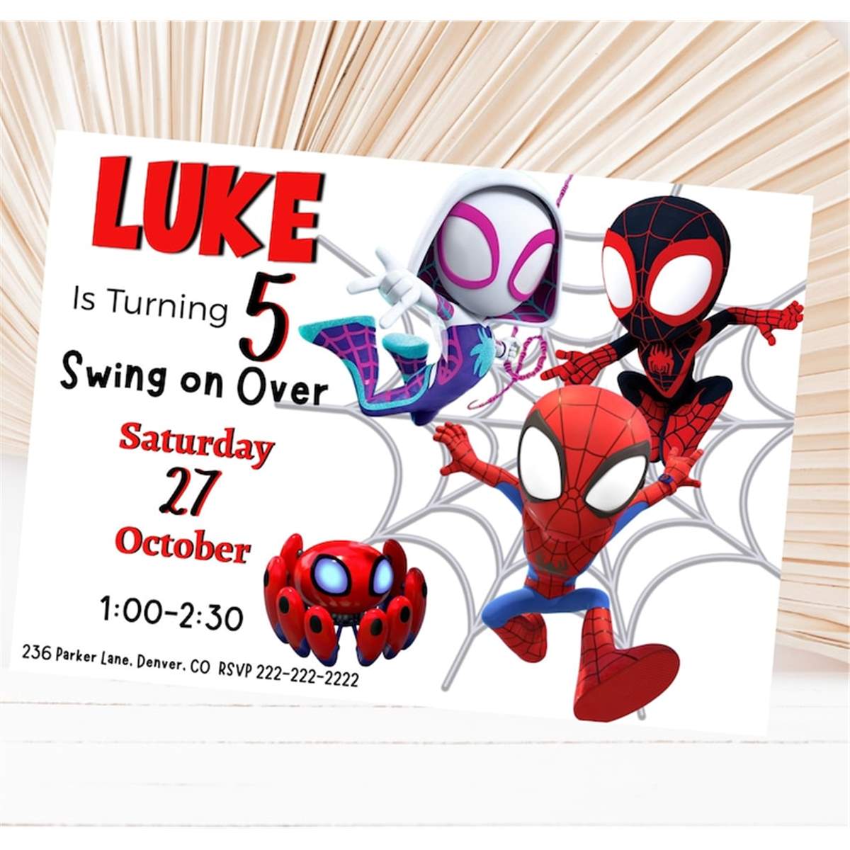 Spidey and his Amazing Friends Birthday Invitation, Editable - Inspire ...