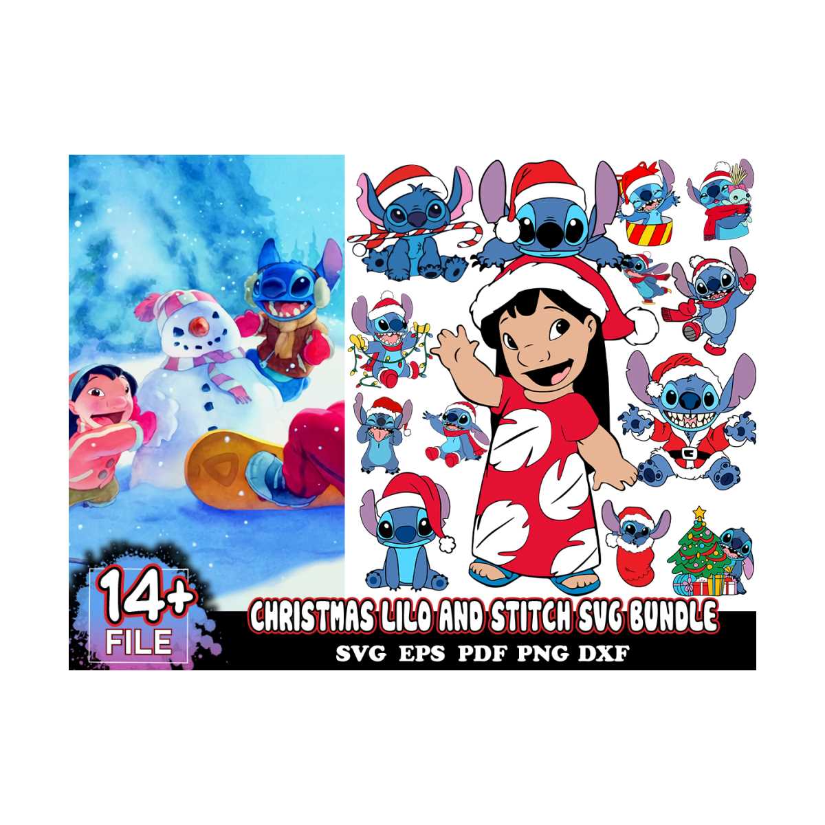 14 Designs Christmas Lilo And Stitch Svg Bundle, Disney Svg, | Inspire ...