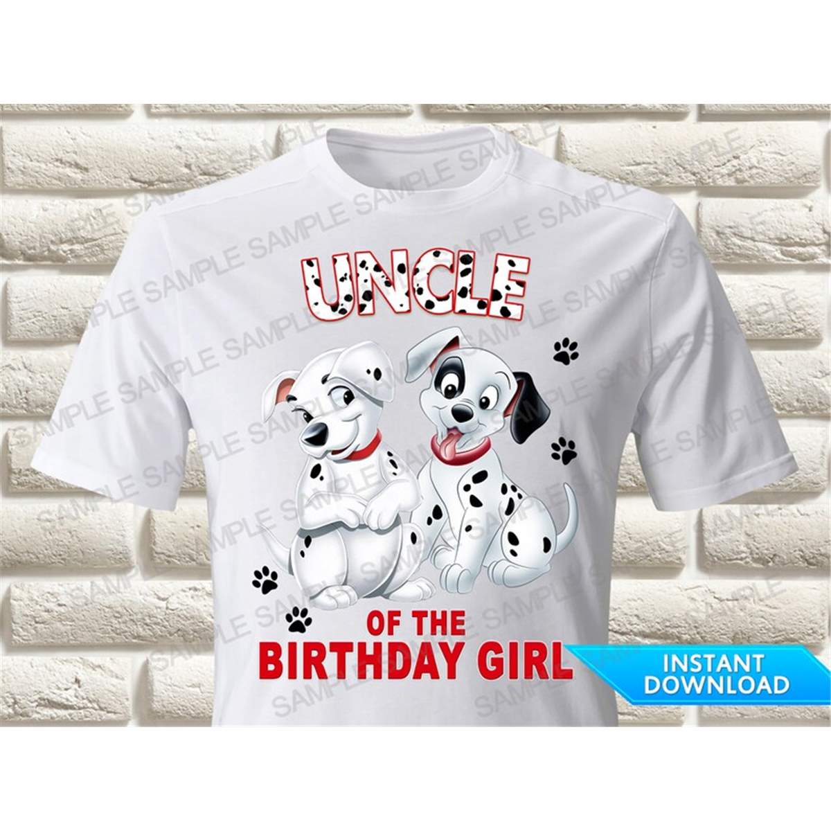 101 Dalmatians Uncle of the Birthday Girl Iron On Transfer, | Inspire Uplift