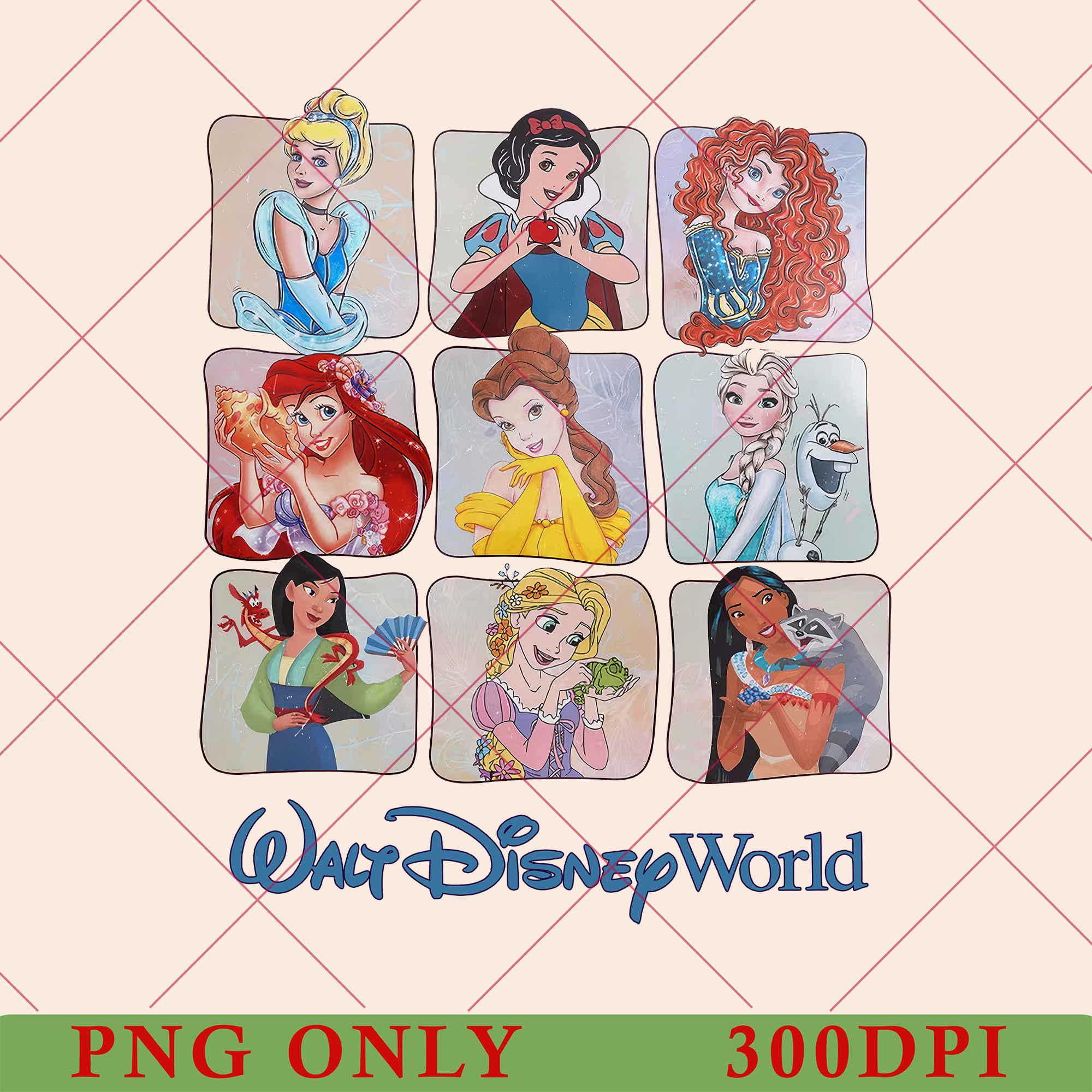 Disney Princess PNG, Retro Disney Princess PNG, Princess Cas - Inspire ...