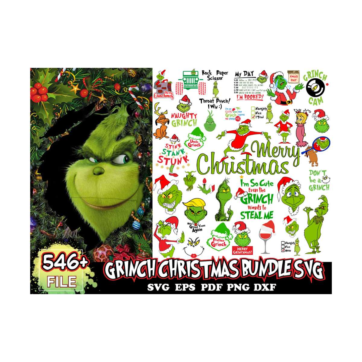 546 Grinch Christmas Svg Bundle, Christmas Svg, Grinch Svg, | Inspire ...