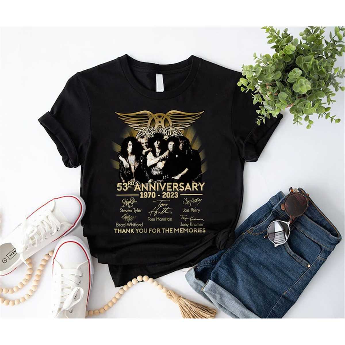 Aerosmith 53rd Anniversary 1970-2023 Signatures T-Shirt, Aer | Inspire ...